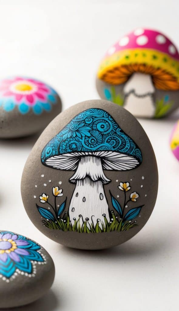 22 Mushroom Painted Rock Ideas: Enchanting Woodland Art for Your Fairy ...