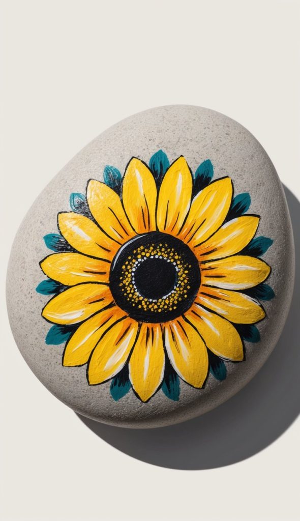 26 Sunflower Painted Rock Ideas: Cheerful Garden Decorations to ...