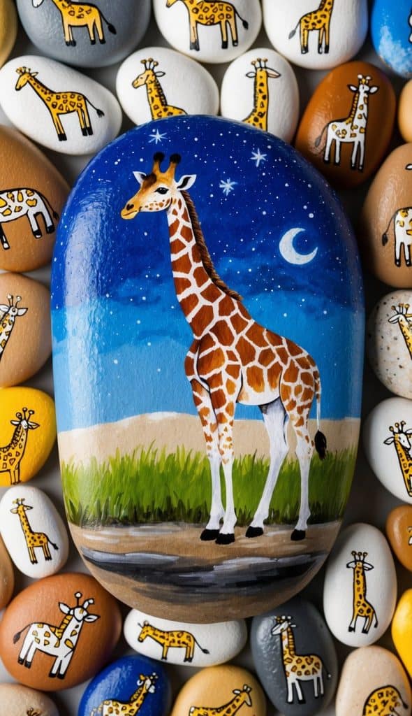 21 Giraffe Painted Rock Ideas: Creative Safari Art for All Animal ...