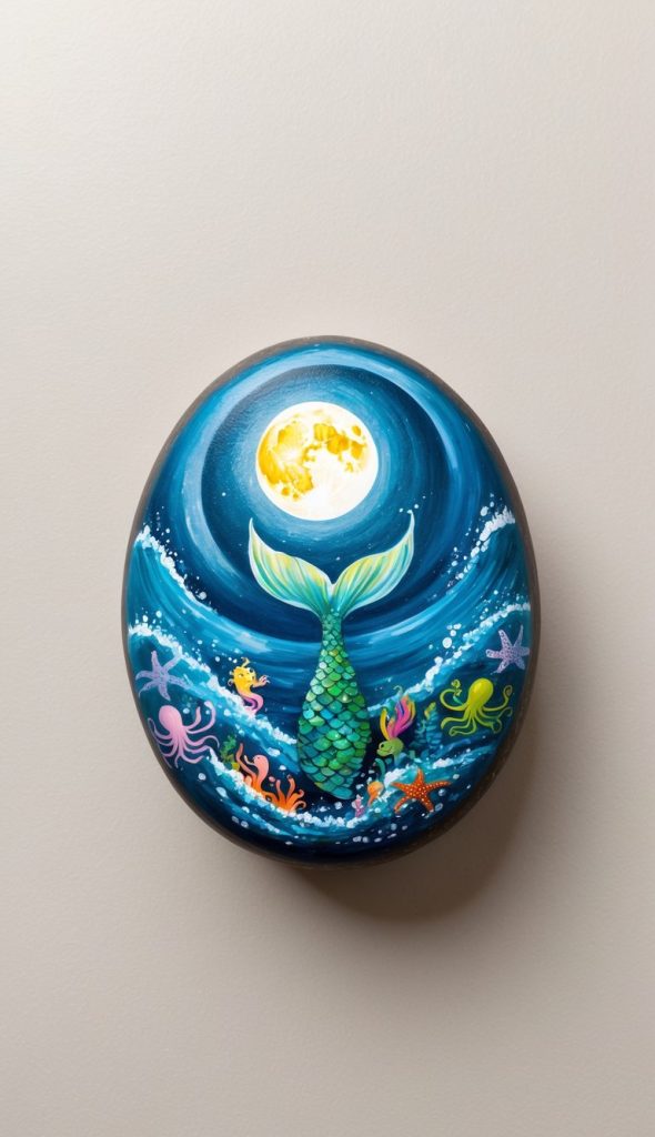 15 Mermaid Painted Rock Ideas: Magical Ocean-Inspired Designs for Beach ...