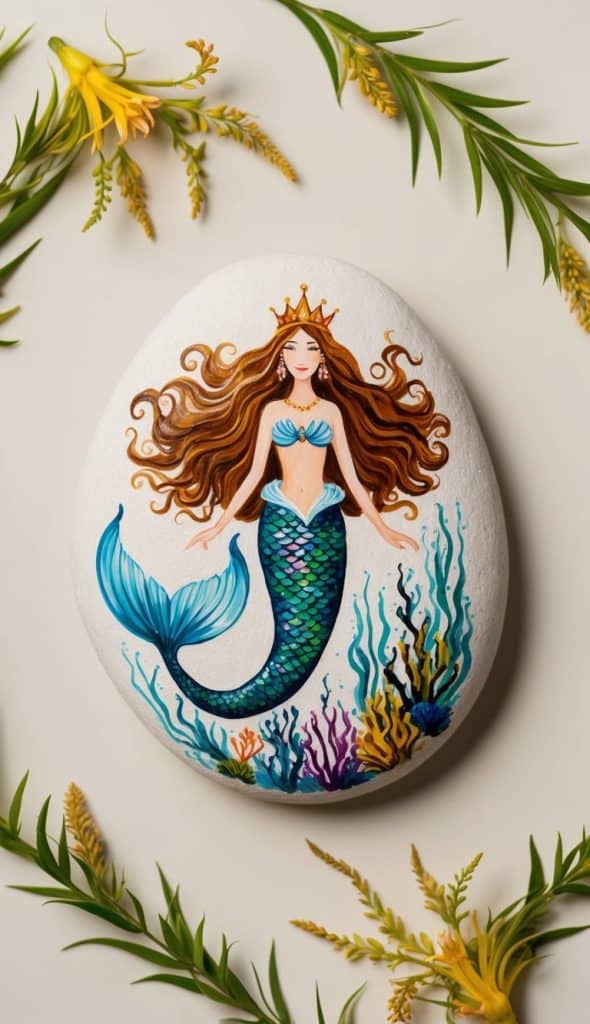 15 Mermaid Painted Rock Ideas: Magical Ocean-Inspired Designs for Beach ...