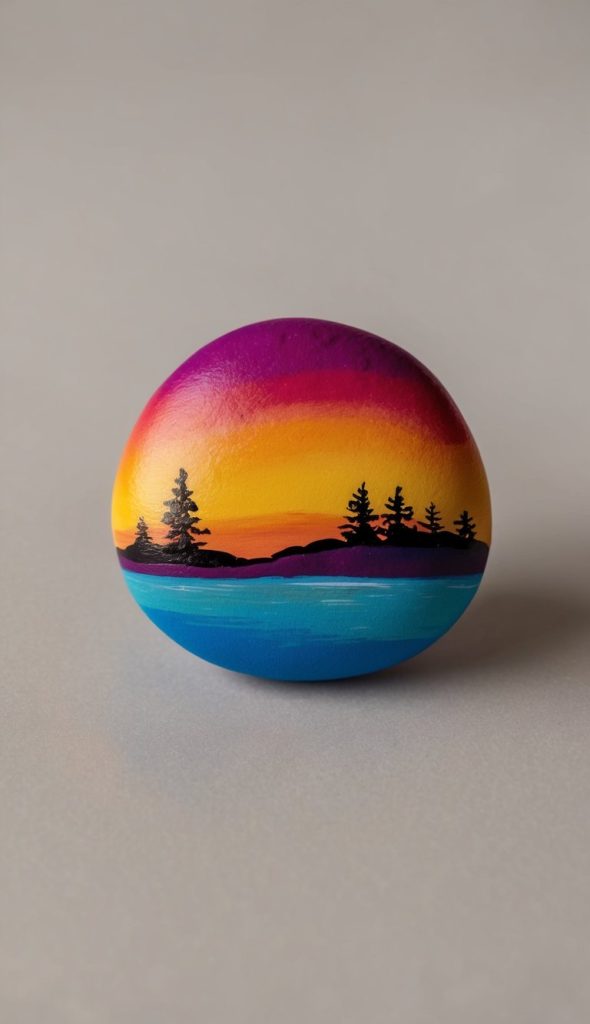 18 Sunset Painted Rock Ideas: Transform Ordinary Stones into ...