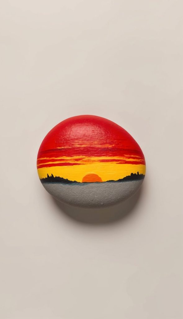 18 Sunset Painted Rock Ideas: Transform Ordinary Stones into ...