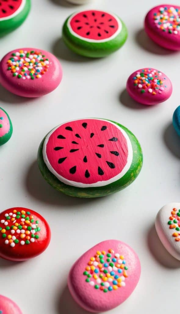 22 Watermelon Painted Rock Ideas: Fun Summer Crafts to Brighten Your ...