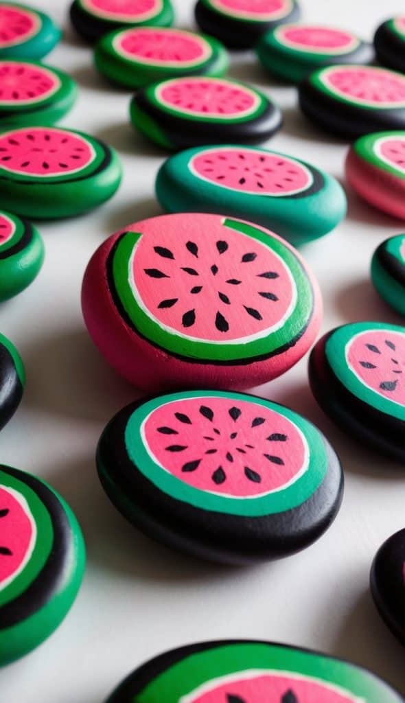 22 Watermelon Painted Rock Ideas: Fun Summer Crafts to Brighten Your ...