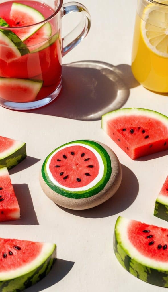 22 Watermelon Painted Rock Ideas: Fun Summer Crafts to Brighten Your ...