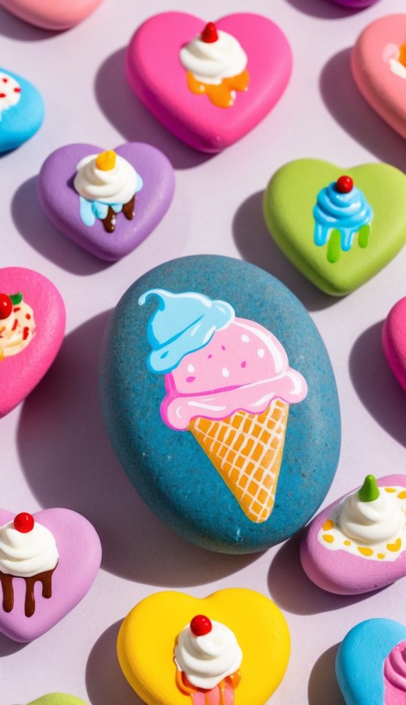 19 Ice Cream Painted Rock Ideas: Sweet Summer Craft Inspiration ...