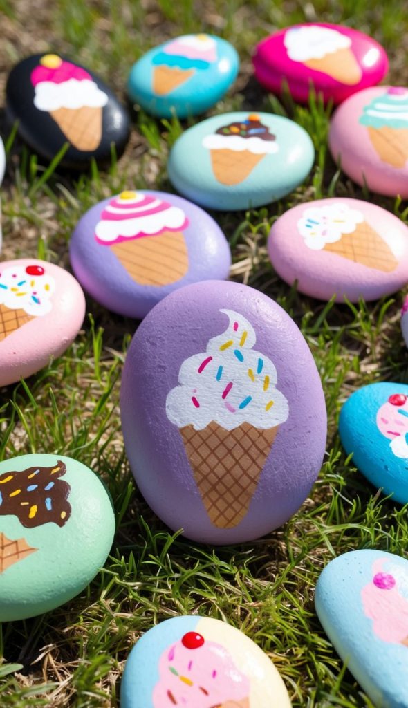 19 Ice Cream Painted Rock Ideas: Sweet Summer Craft Inspiration ...