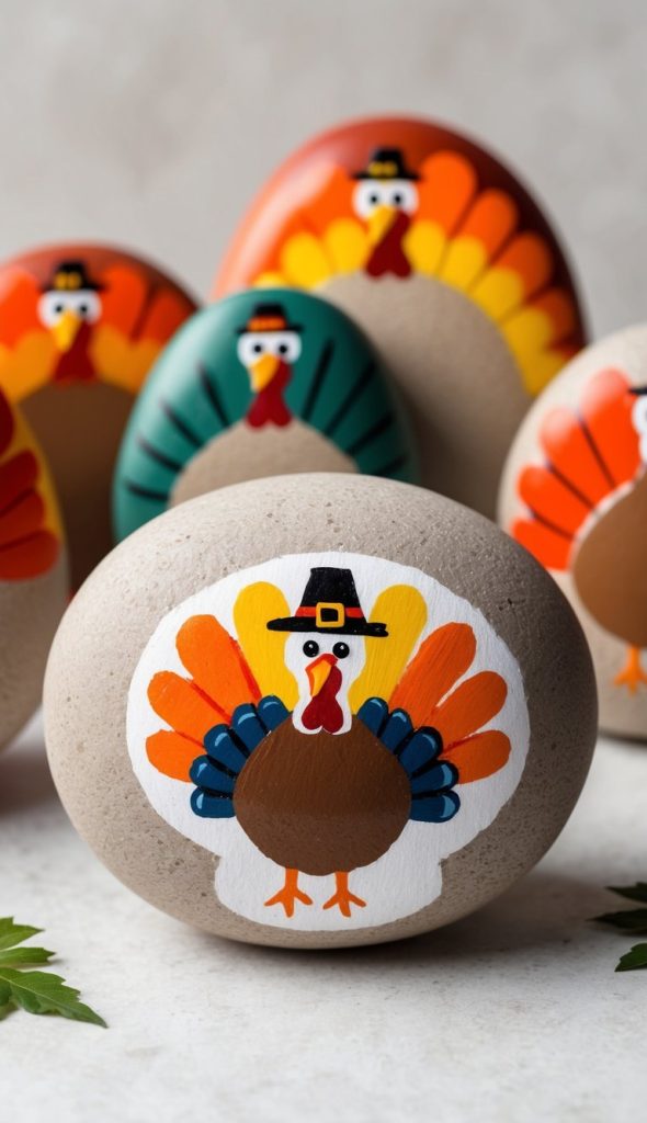 26 Turkey Painted Rock Ideas: Adorable Thanksgiving Crafts for the ...