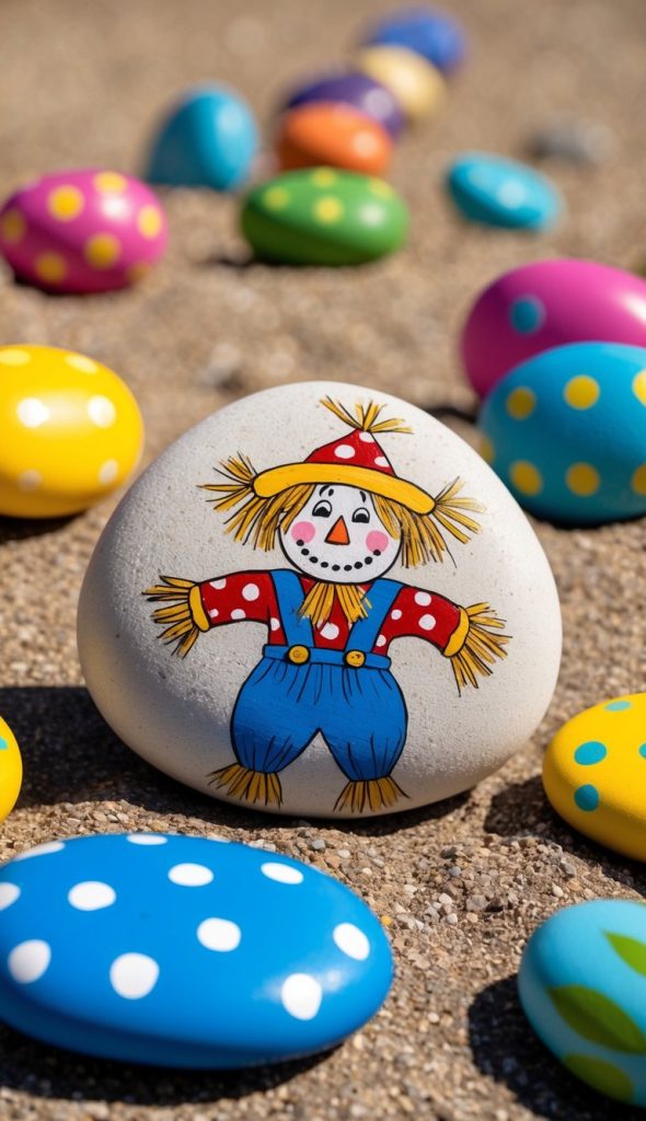 18 Scarecrow Painted Rock Ideas: Charming Fall Crafts for Your Autumn ...