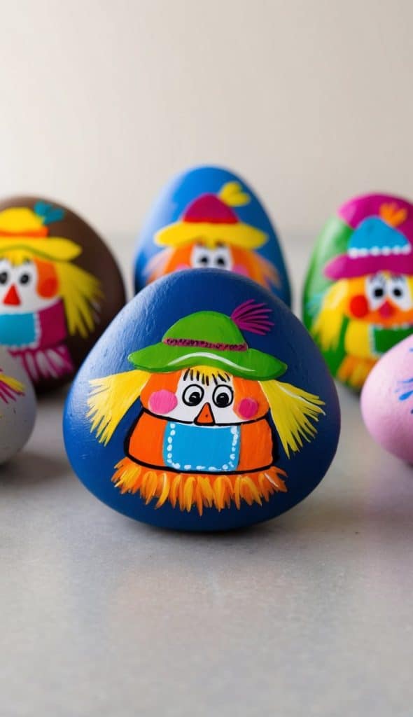 18 Scarecrow Painted Rock Ideas: Charming Fall Crafts for Your Autumn ...