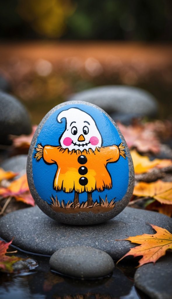 18 Scarecrow Painted Rock Ideas: Charming Fall Crafts for Your Autumn ...