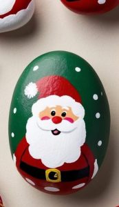 26 Santa Painted Rock Ideas for Festive Holiday Cheer - Living Tickled