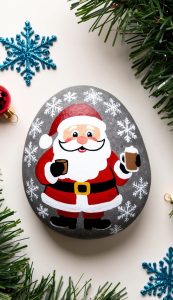 26 Santa Painted Rock Ideas for Festive Holiday Cheer - Living Tickled