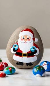 26 Santa Painted Rock Ideas for Festive Holiday Cheer - Living Tickled
