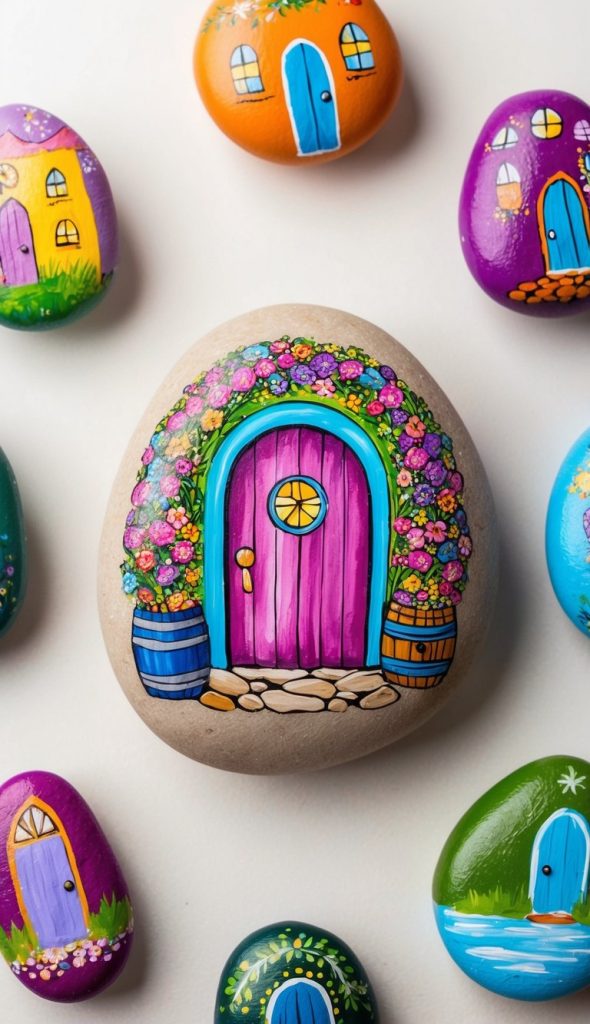 17 Fairy Door Painted Rock Ideas for Your Magical Garden - Living Tickled