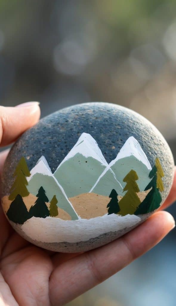 17 Mountain Painted Rock Ideas for Scenic Decor - Living Tickled