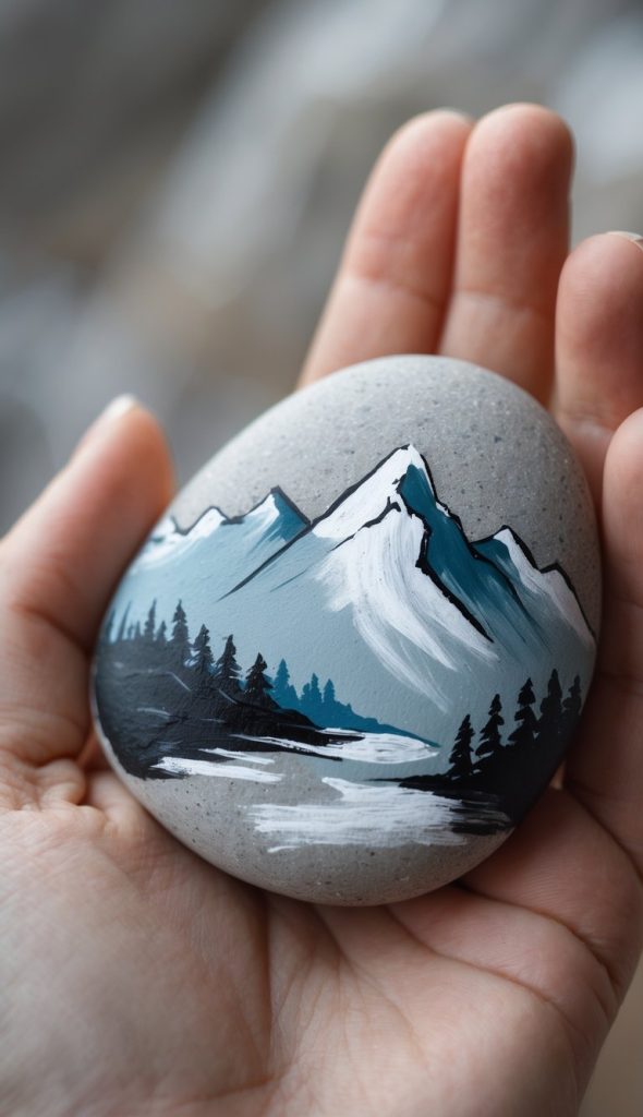 17 Mountain Painted Rock Ideas for Scenic Decor - Living Tickled