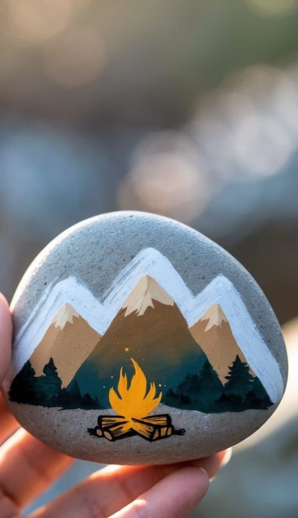 17 Mountain Painted Rock Ideas for Scenic Decor - Living Tickled