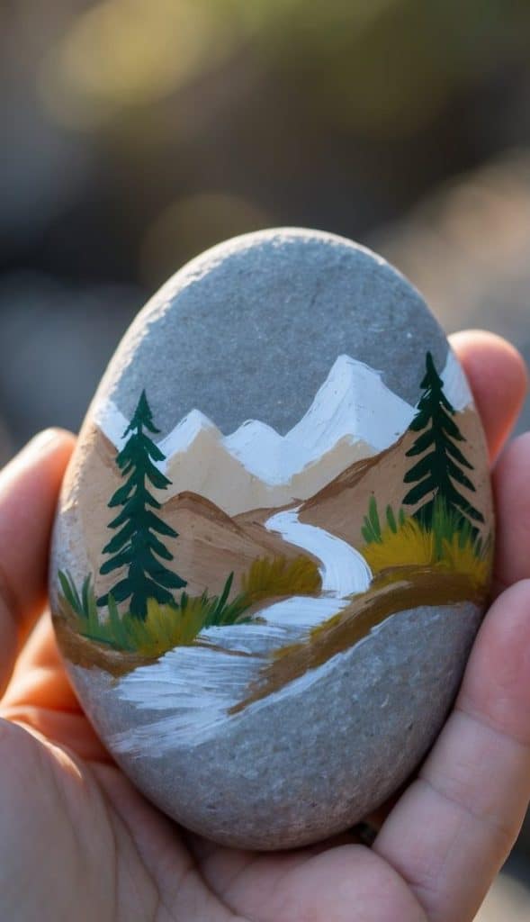 17 Mountain Painted Rock Ideas for Scenic Decor - Living Tickled