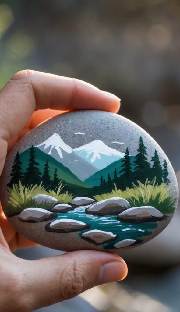 17 Mountain Painted Rock Ideas for Scenic Decor - Living Tickled