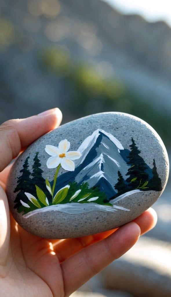 17 Mountain Painted Rock Ideas for Scenic Decor - Living Tickled