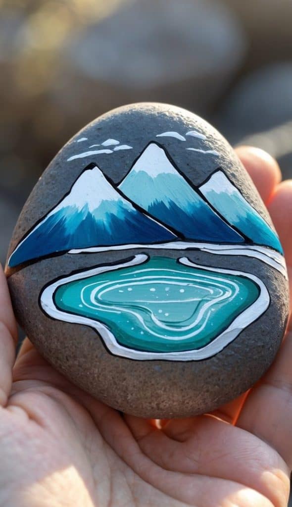 17 Mountain Painted Rock Ideas for Scenic Decor - Living Tickled