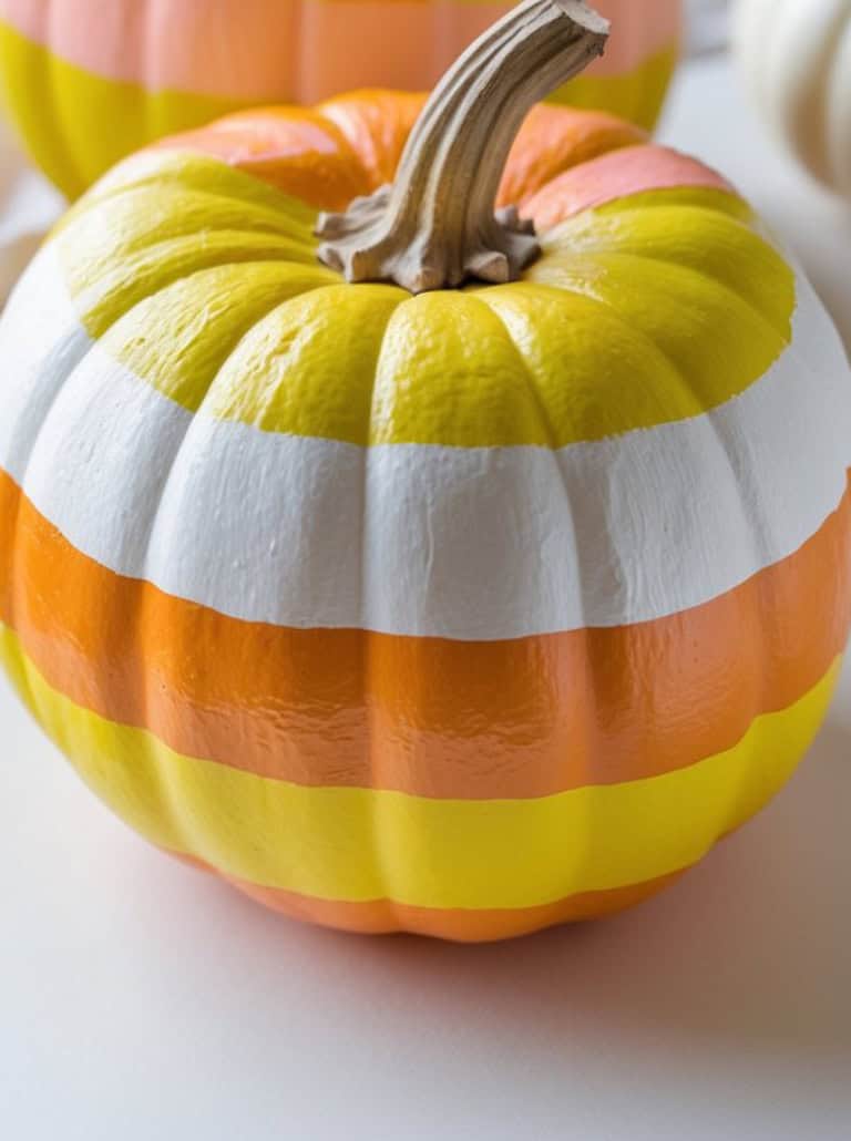 20 Candy Corn Painted Pumpkin Ideas for Sweet & Festive Halloween Decor ...