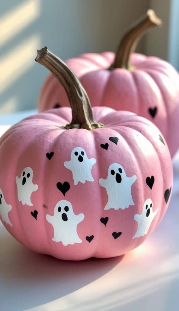 20 Painted Pumpkins With Ghosts Ideas for Fun & Spooky Decor - Living ...