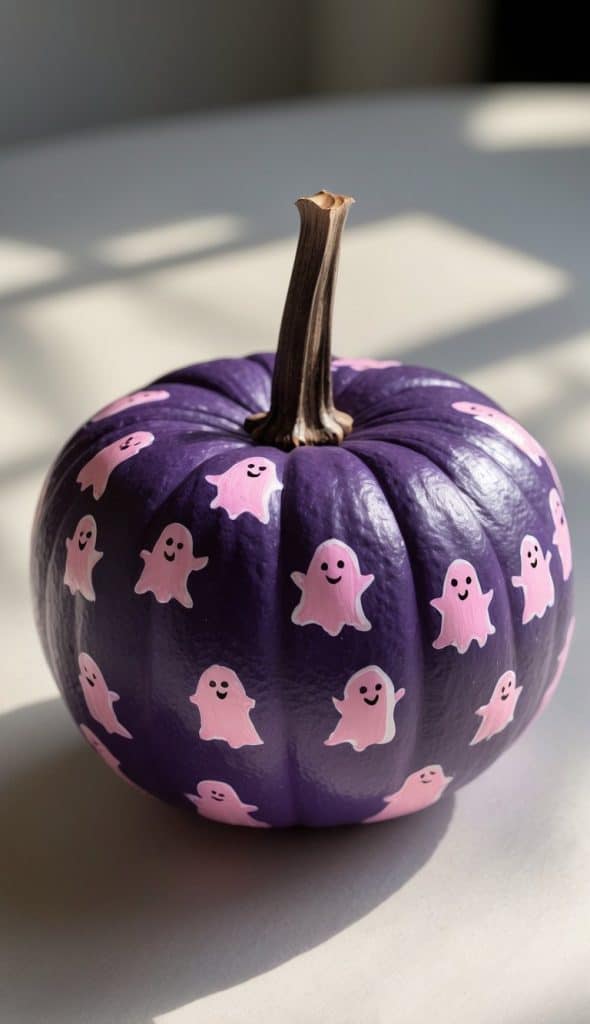 20 Painted Pumpkins With Ghosts Ideas for Fun & Spooky Decor - Living ...