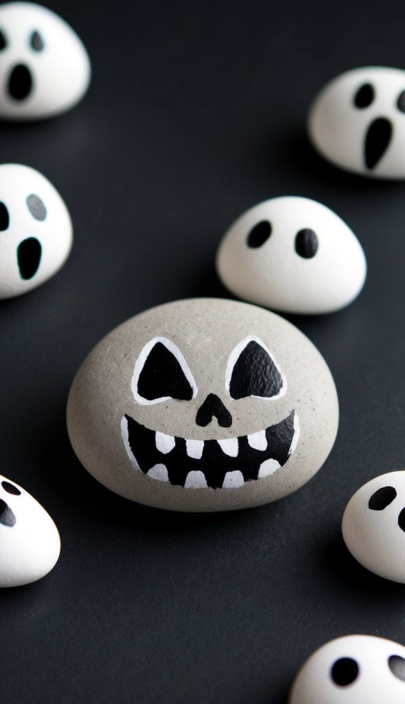 43 Cute Ghost Painted Rock Ideas for Easy Halloween Fun