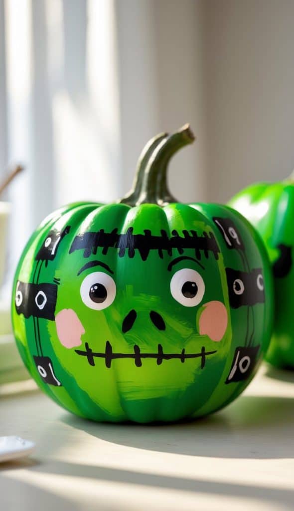 16 Frankenstein Painted Pumpkin Ideas for Spooky and Fun Halloween Decor