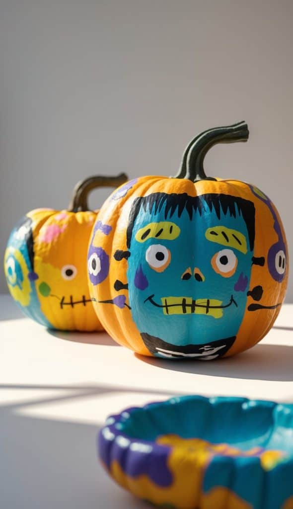 16 Frankenstein Painted Pumpkin Ideas for Spooky and Fun Halloween Decor