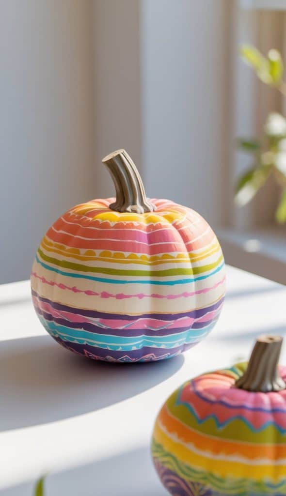 20 Boho Painted Pumpkin Ideas for a Stylish Fall Decor