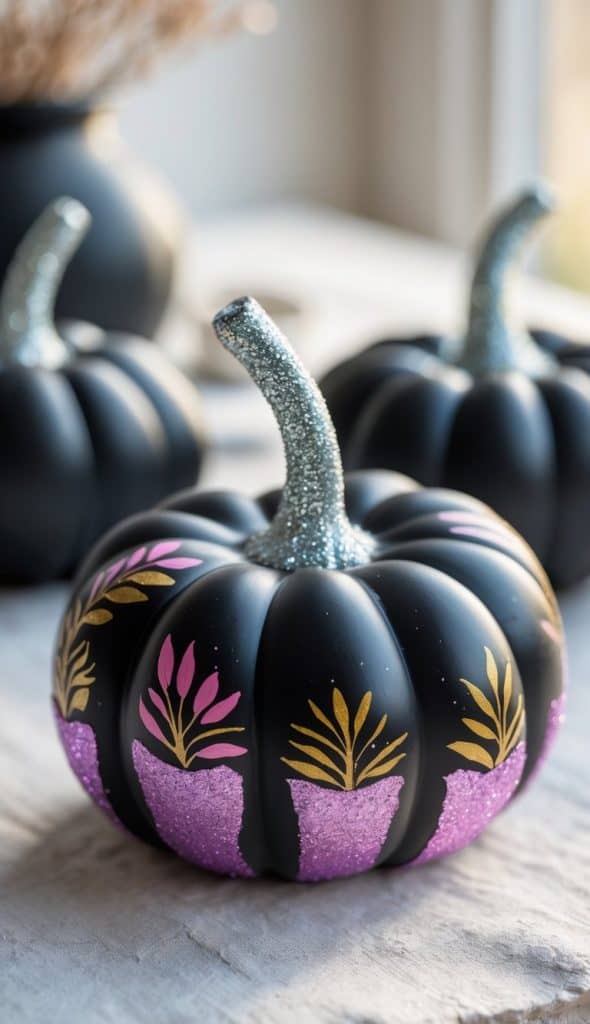 27 Black Painted Pumpkin Ideas That Are Bold and Stylish - Living Tickled
