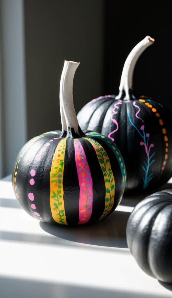 27 Black Painted Pumpkin Ideas That Are Bold and Stylish - Living Tickled