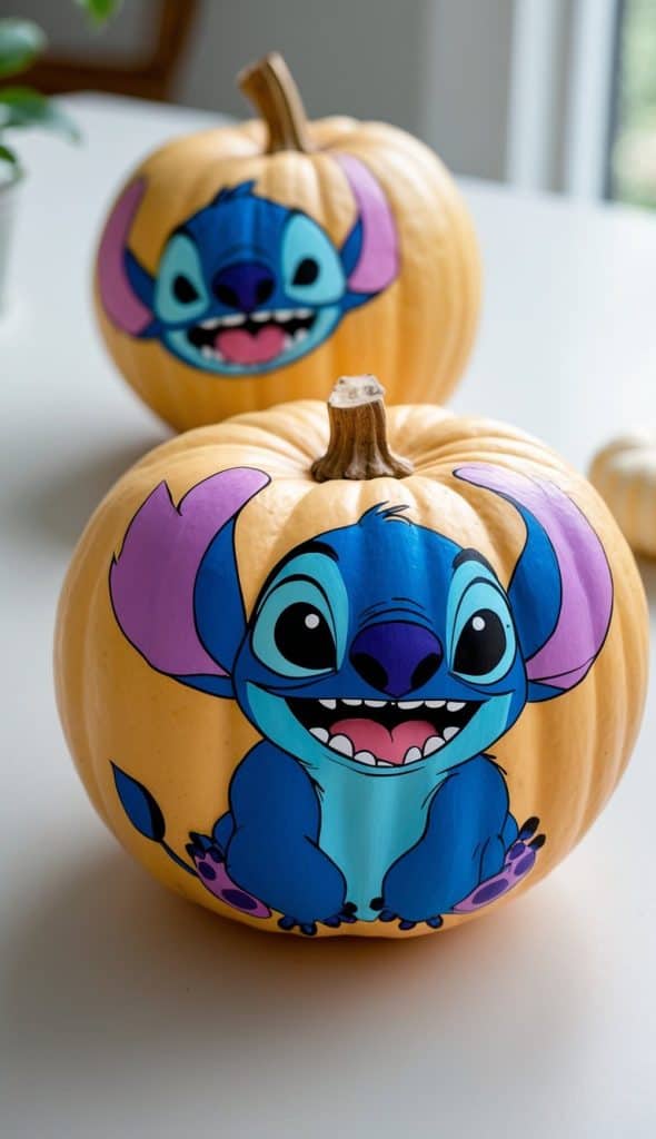 16 Stitch Painted Pumpkin Ideas That’ll Make You Say Ohana Forever