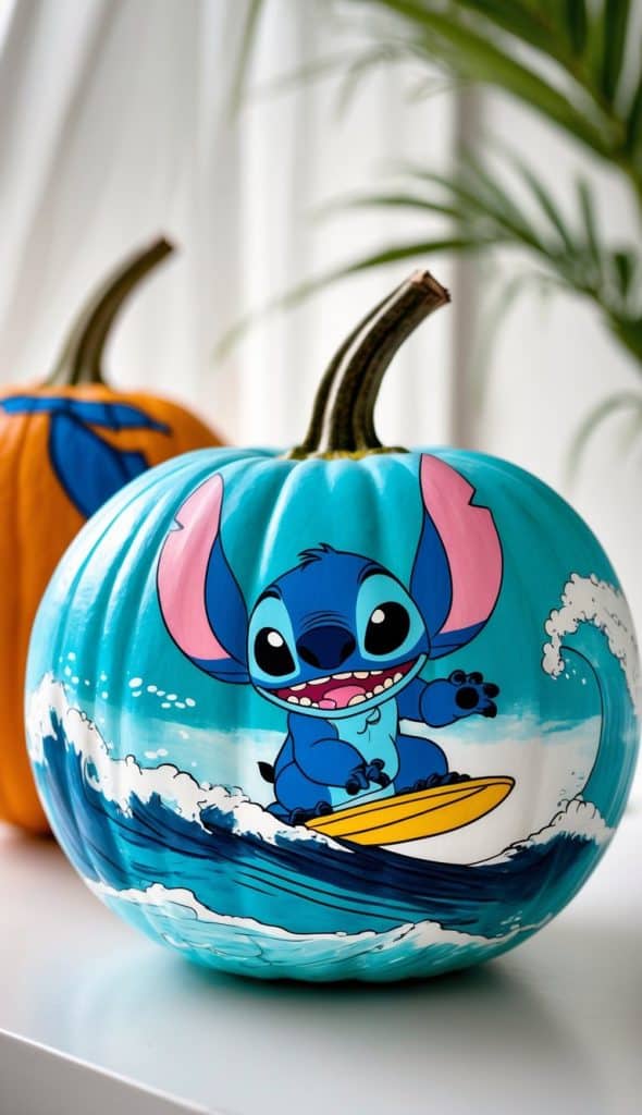 16 Stitch Painted Pumpkin Ideas That’ll Make You Say Ohana Forever