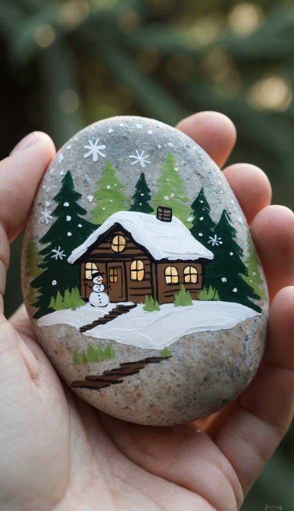 29 Winter Painted Rock Ideas That Add Cheer to Cold Days