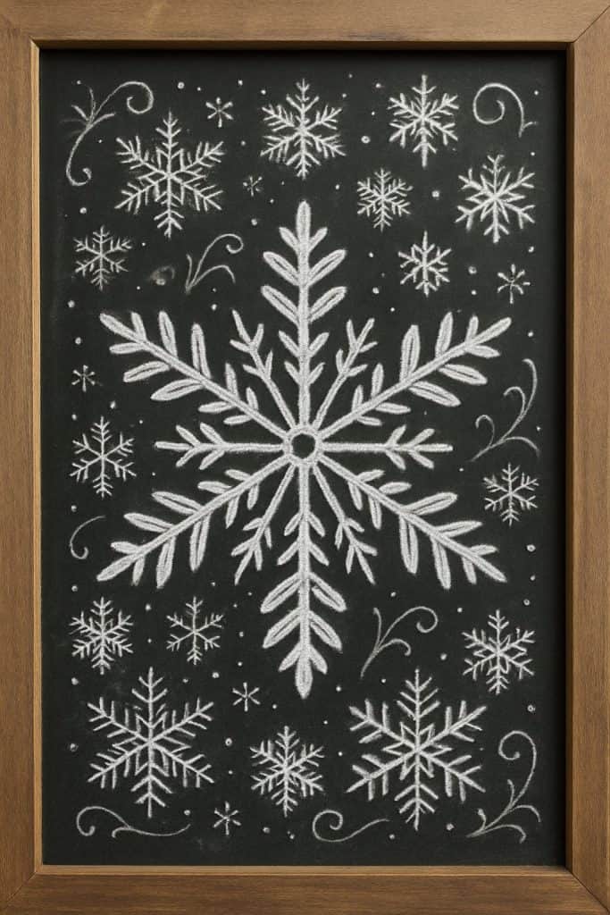 23 Snowflake Chalkboard Art Ideas for Creative Winter Decor