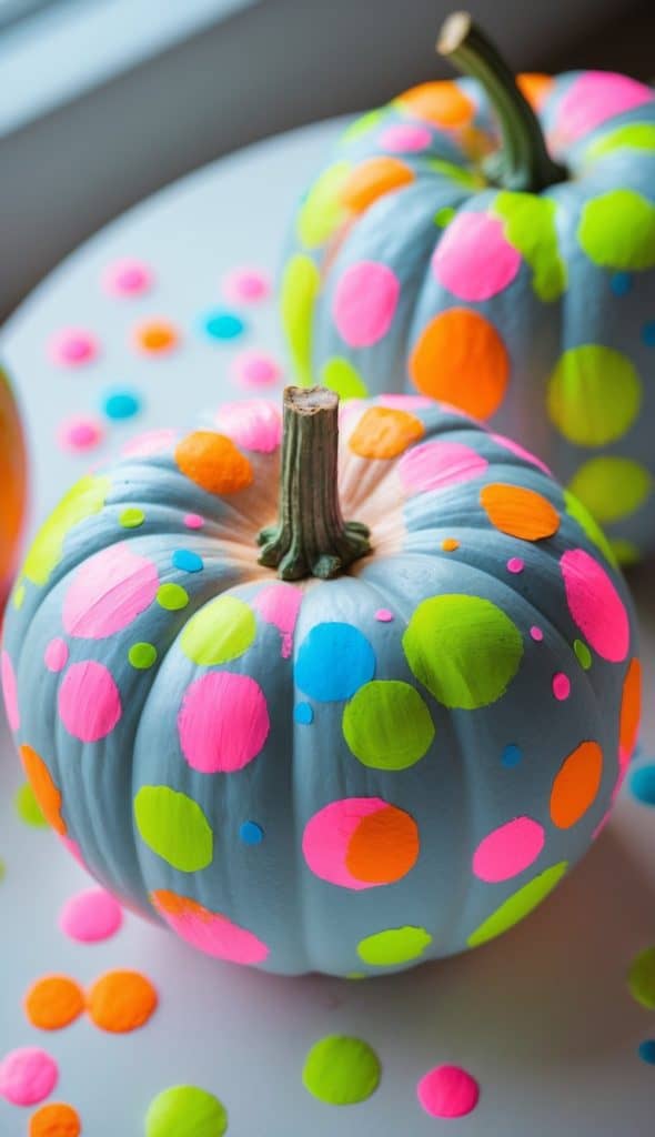 25 Confetti Painted Pumpkin Ideas That Bring Playful Charm to Halloween